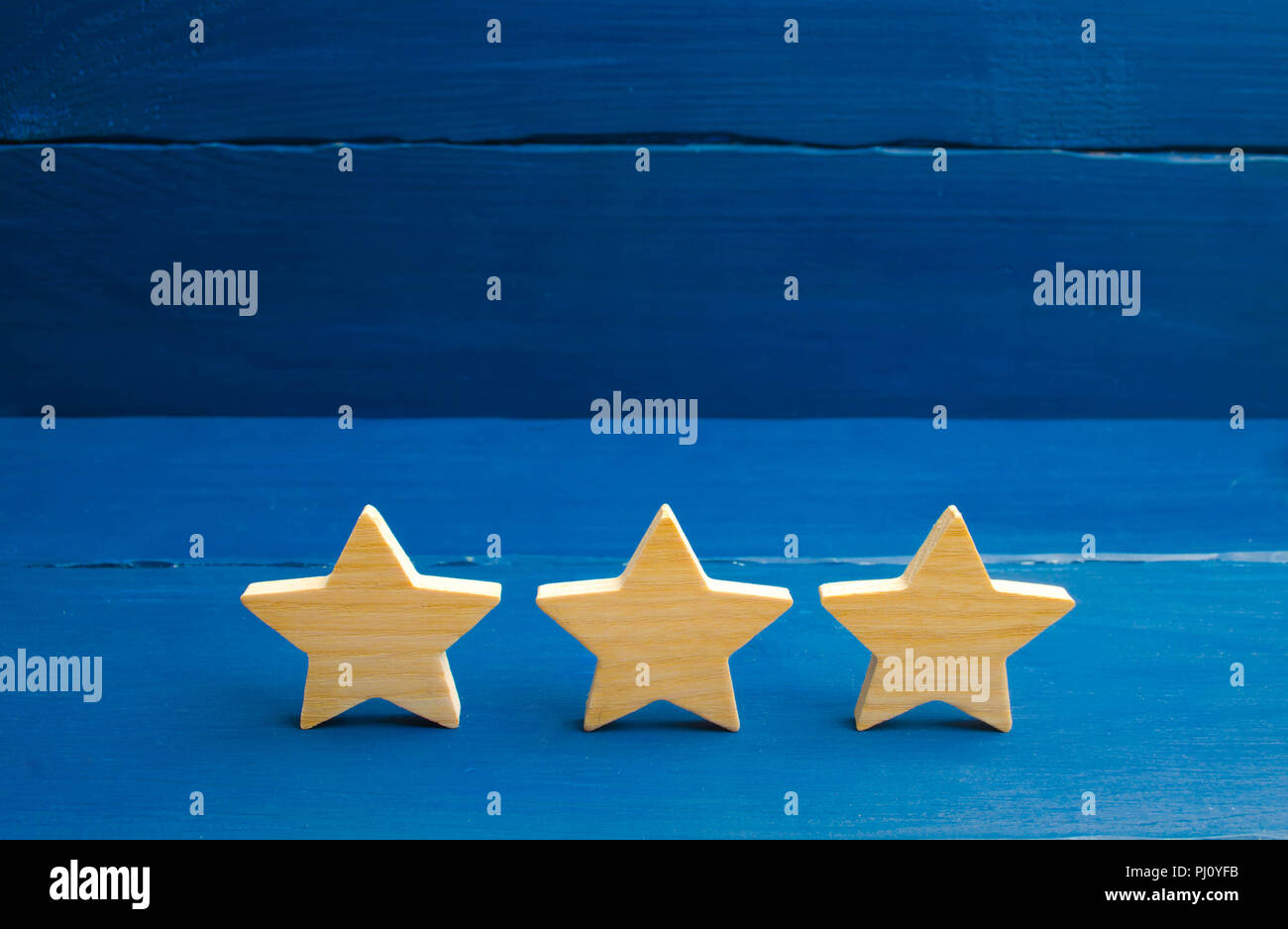 The rating of the hotel, restaurant, mobile application. Three stars on ...