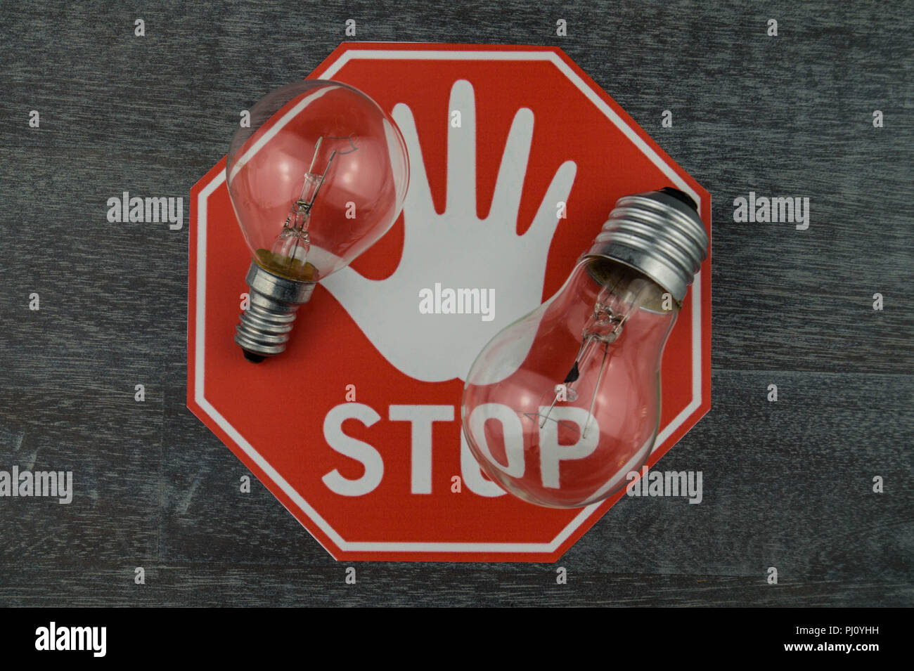 Light bulbs prohibited Stock Photo - Alamy