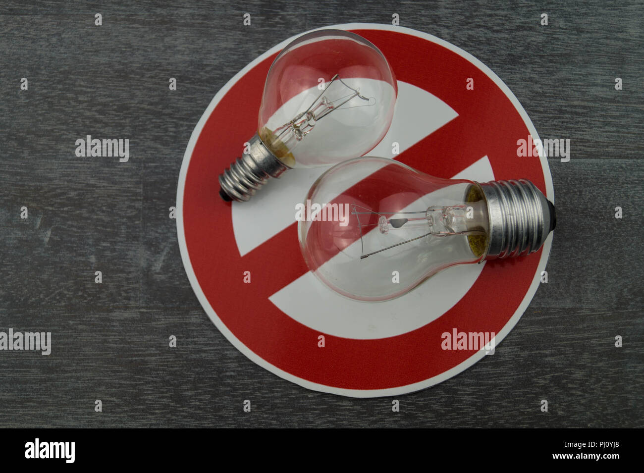 Light bulbs prohibited Stock Photo - Alamy