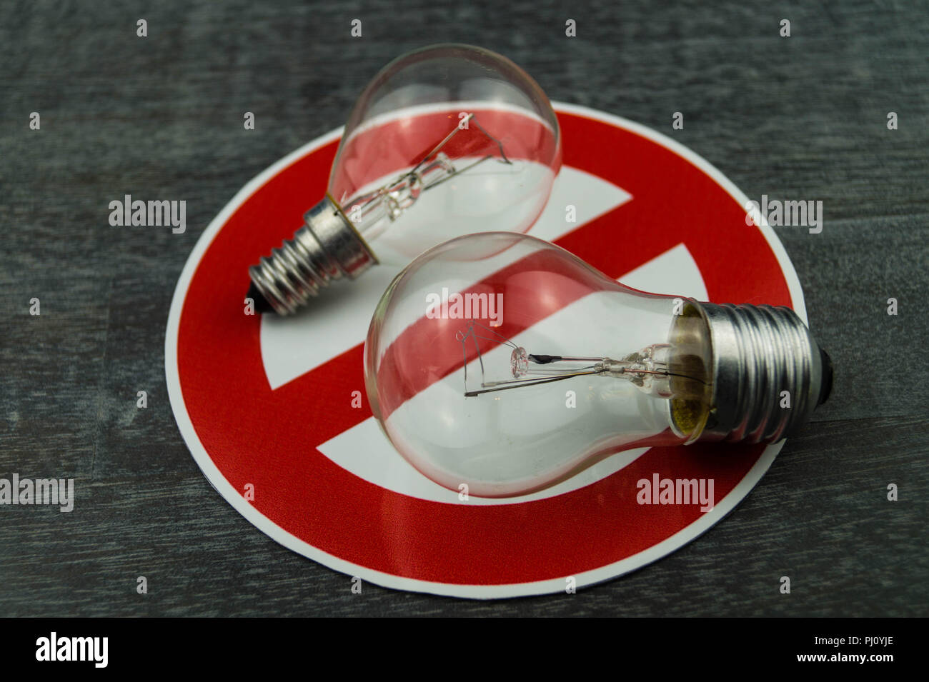 Light bulbs prohibited Stock Photo - Alamy