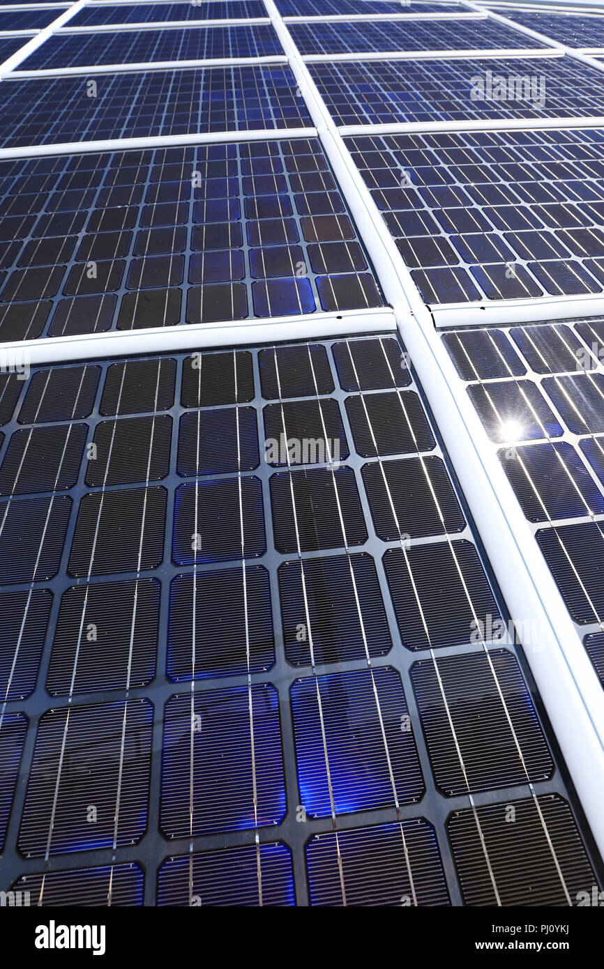 Rooftop solar electric cell array Stock Photo - Alamy