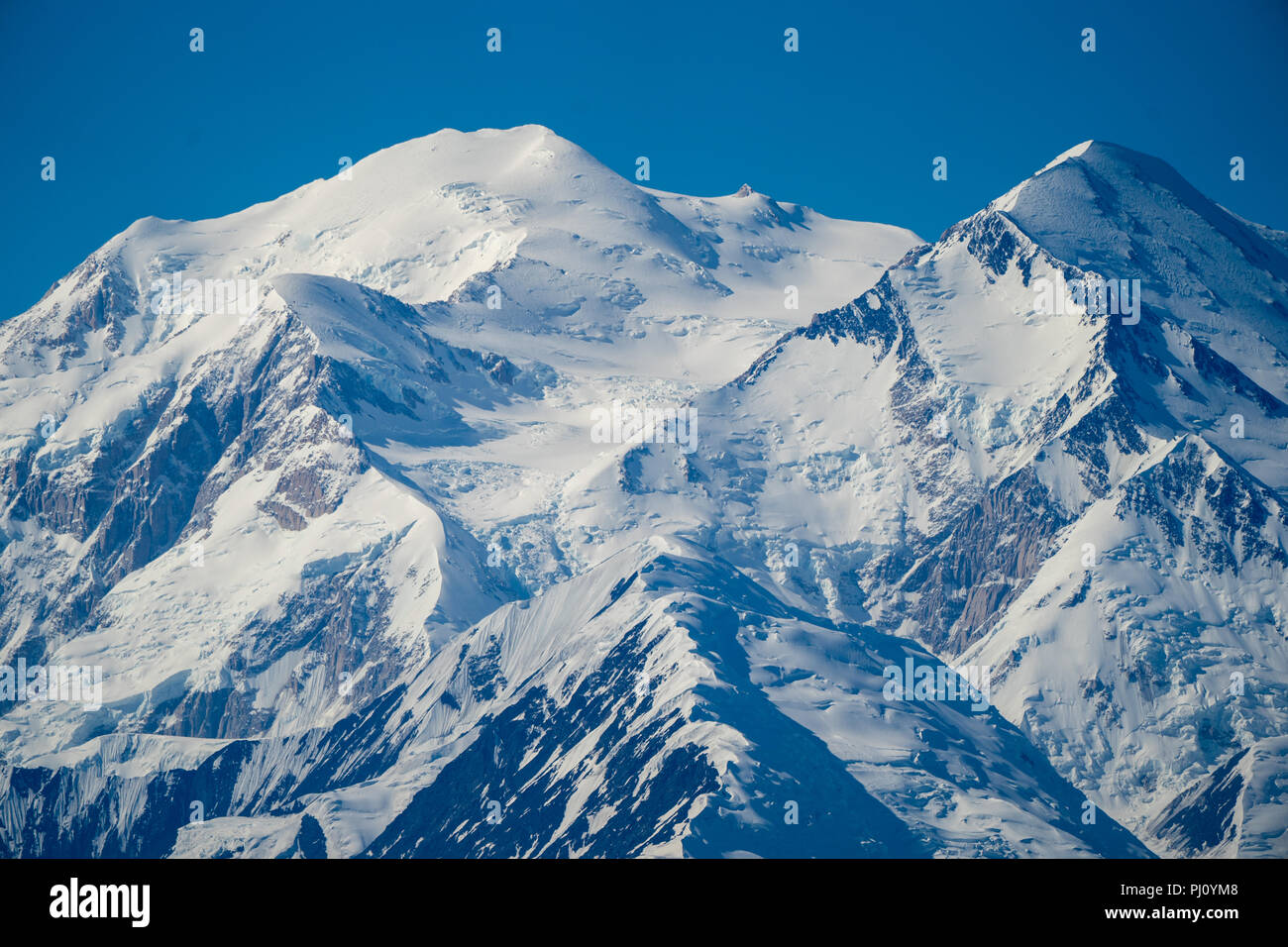 Close up view of Denali Mountain (formerly Mt. McKinley) at Denali ...