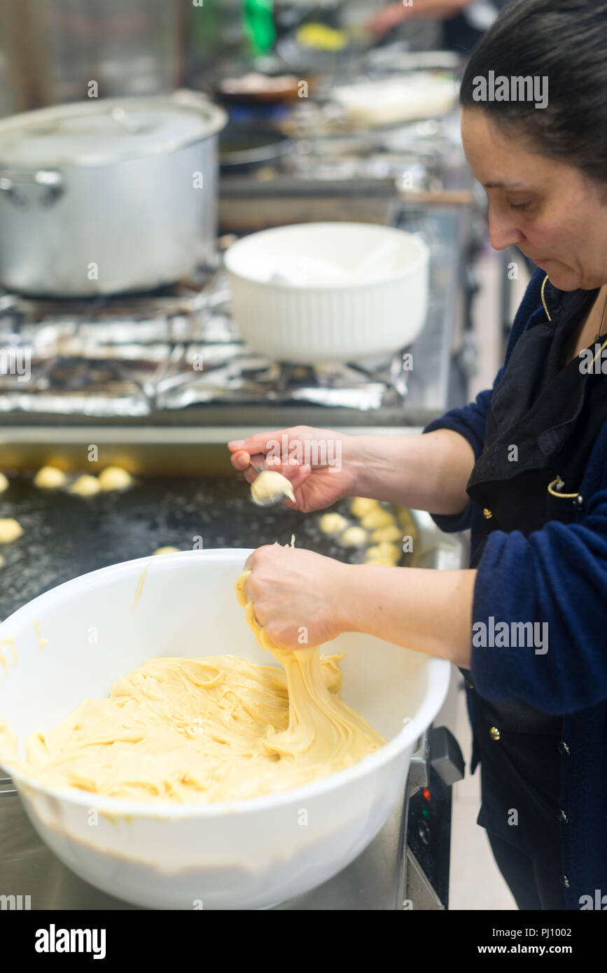 Making sweets fried and baked in the bakery Stock Photo - Alamy
