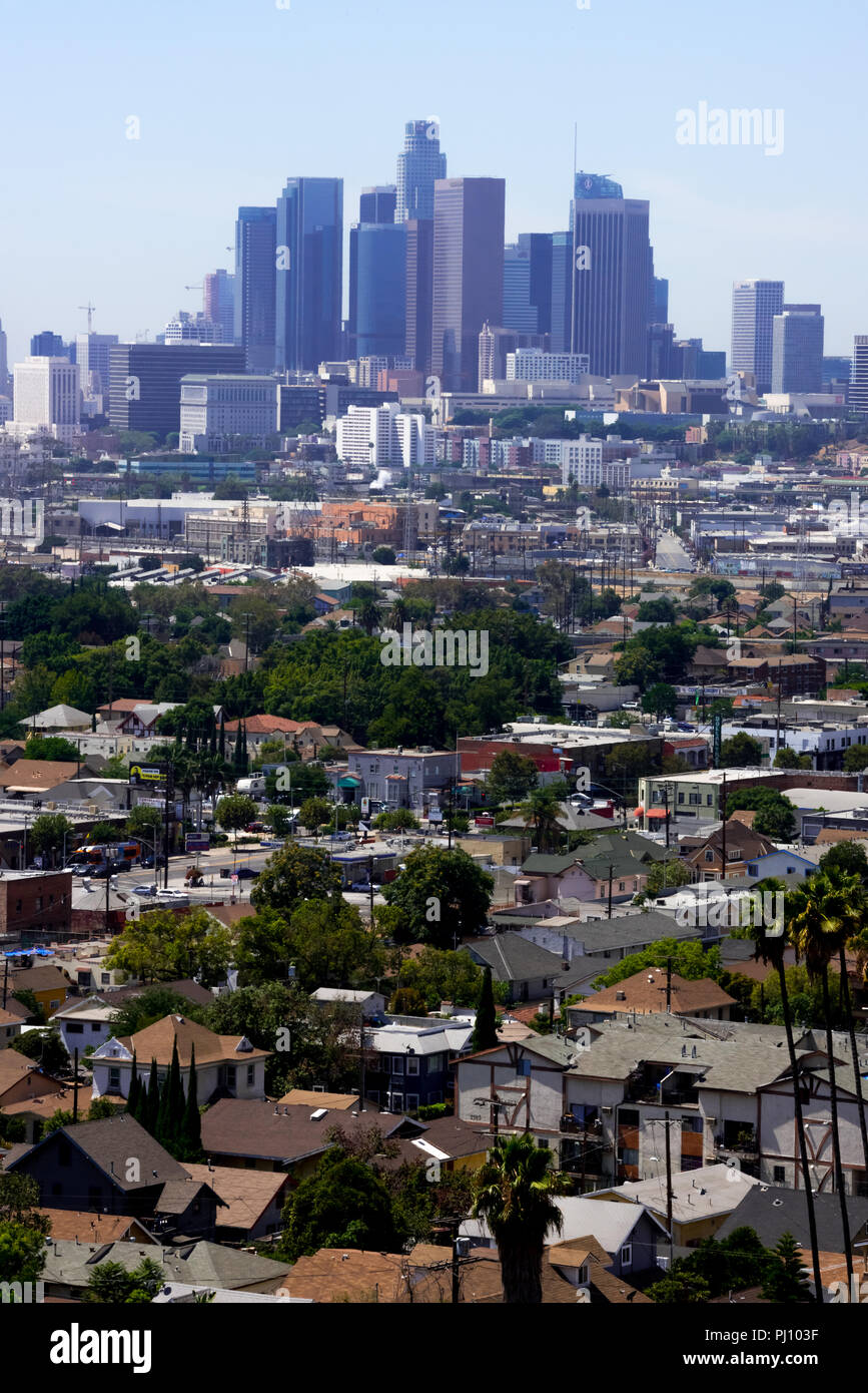 Aerial view of Downtown Los Angeles Stock Photo - Alamy