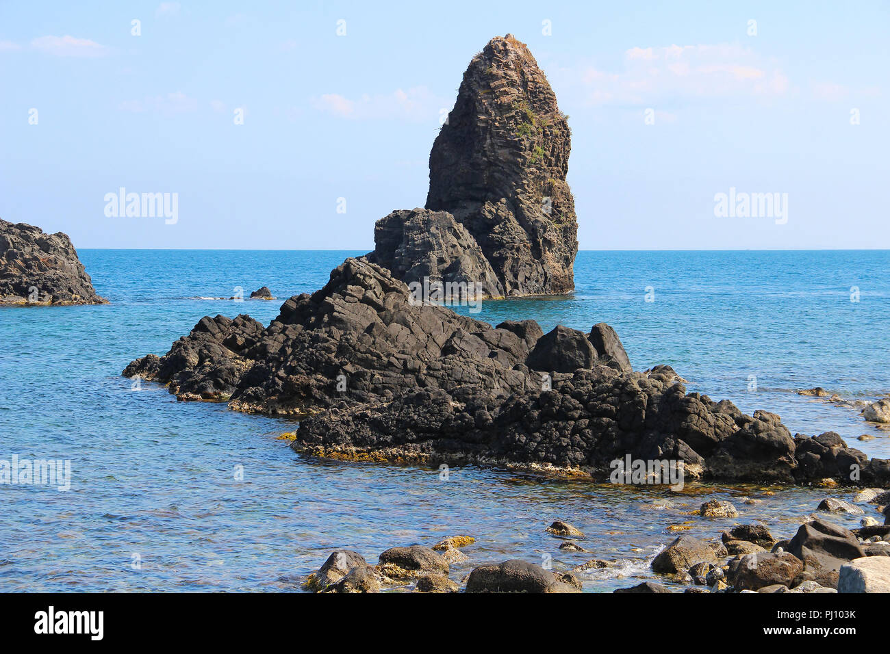 Cyclopean Isles in Aci Trezza near Catania, Sicily, Italy Stock Photo ...