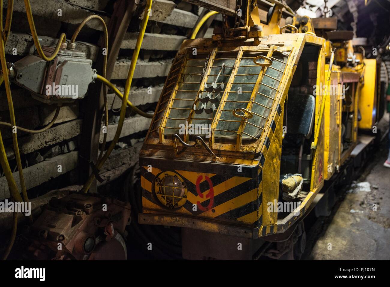 Coal transport train in underground black coal mine Stock Photo - Alamy