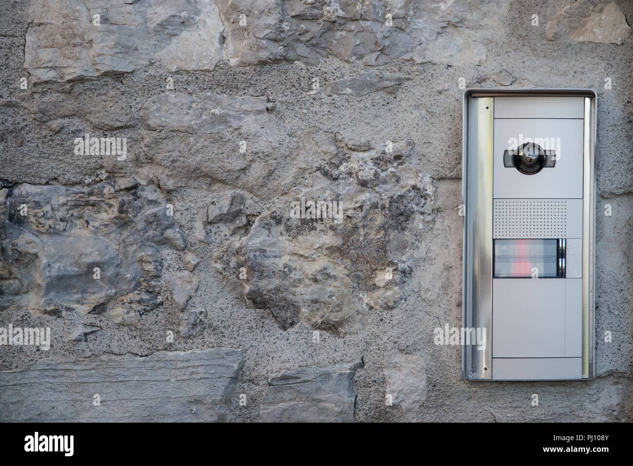 Intercom camera on stone wall hi-res stock photography and images - Alamy