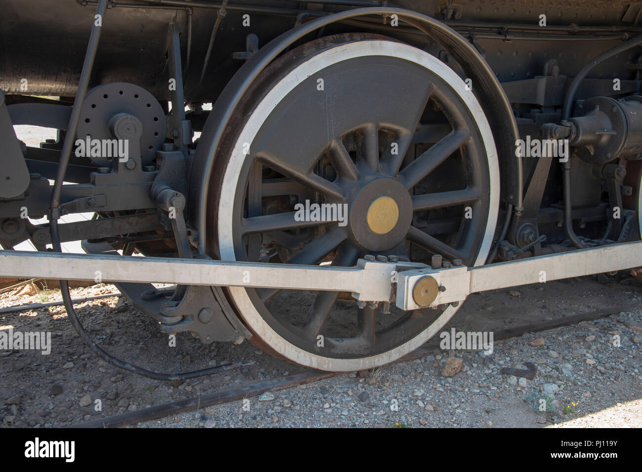 Wheel of Locomotive Stock Photo - Alamy