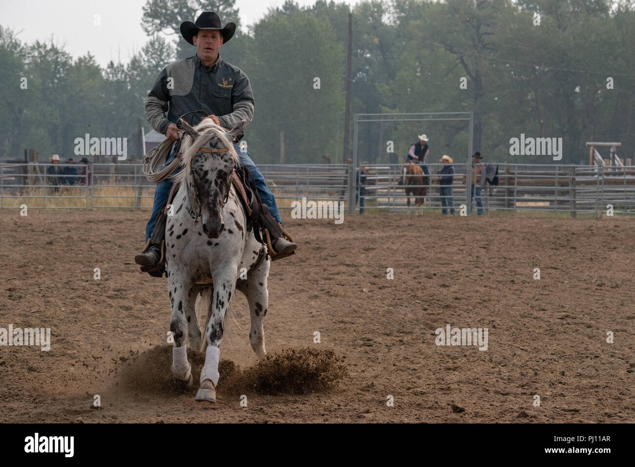 Cowboy competes to the Horse Show Competition at the Bar U Ranch ...