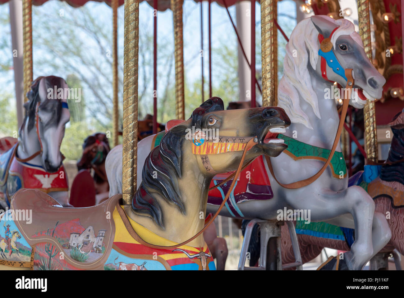 Merry go round horses hi-res stock photography and images - Alamy