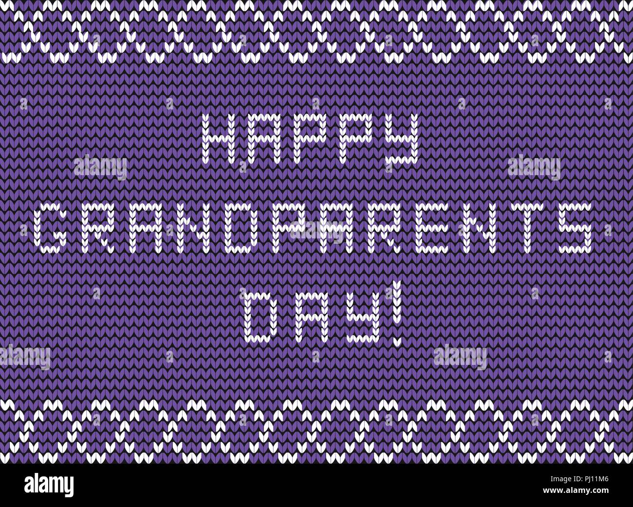 Happy grandparents day white knitted fabric script inscription on ...