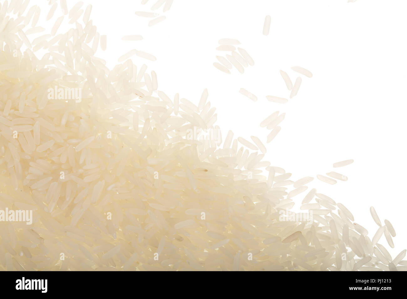 rice grains isolated on white background. Top view. Flat lay Stock ...