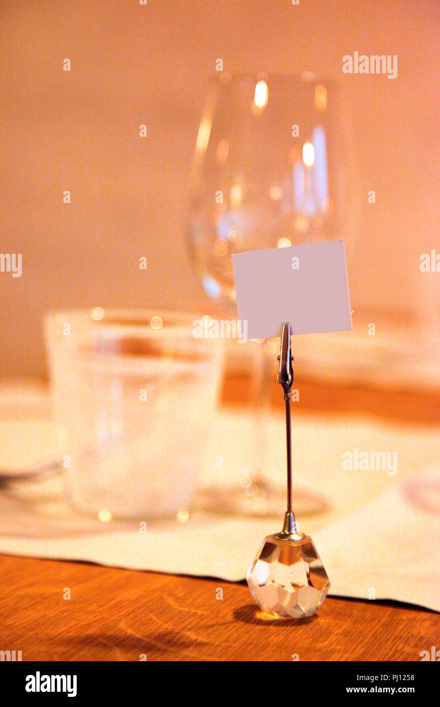 Reservation card at a table at Trattoria Antica Maddalena restaurant on ...