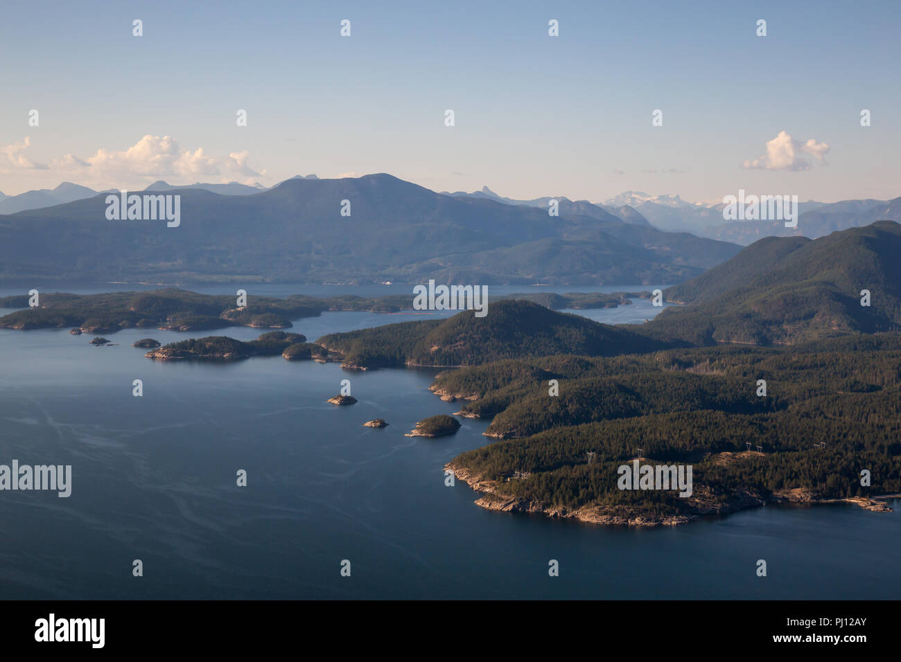Aerial view of Nelson Island during a sunny summer day. Taken in ...