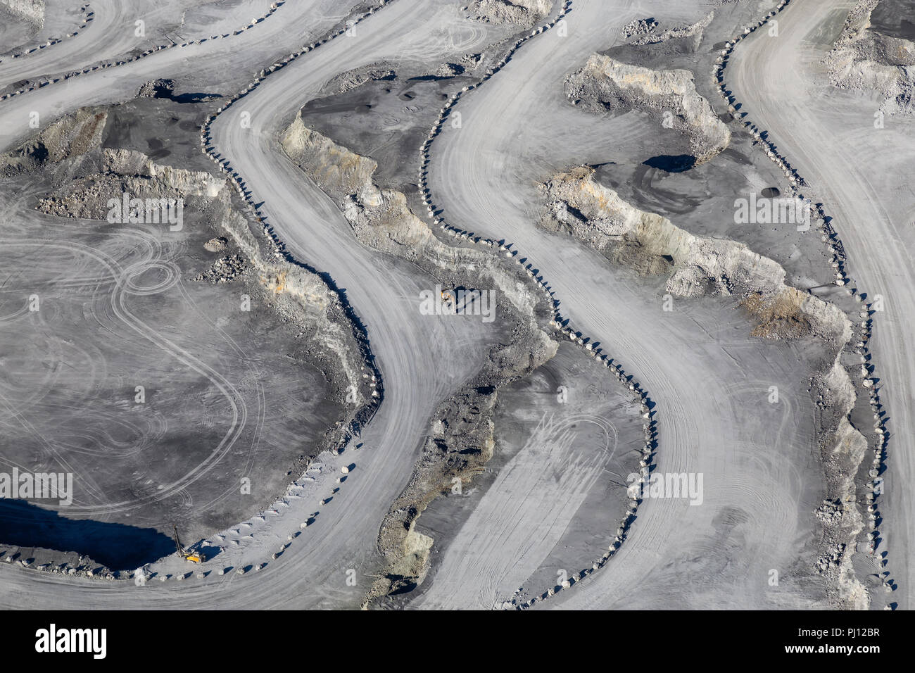 Aerial view of Coal Mining Industry on Texada Island, Powell River ...