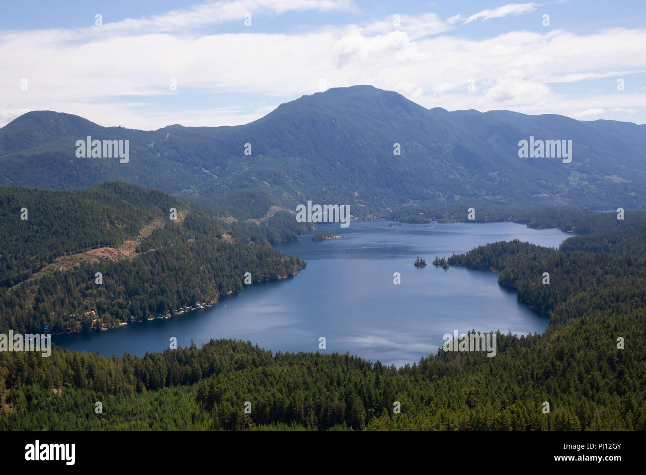 Aerial view of Ruby Lake during a sunny summer day. Taken in Sunshine ...