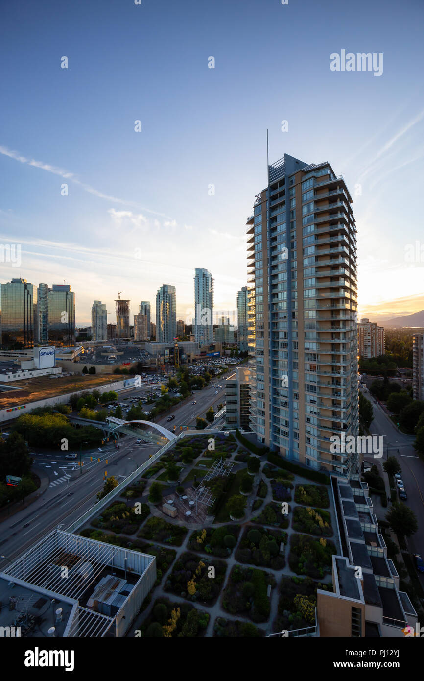 Metrotown, Burnaby, Vancouver, BC, Canada - June 26, 2018: Aerial view ...