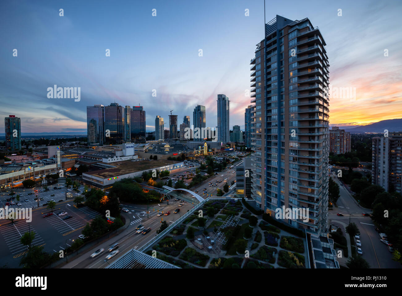 Burnaby, Vancouver, British Columbia, Canada - June 26, 2018: Aerial ...