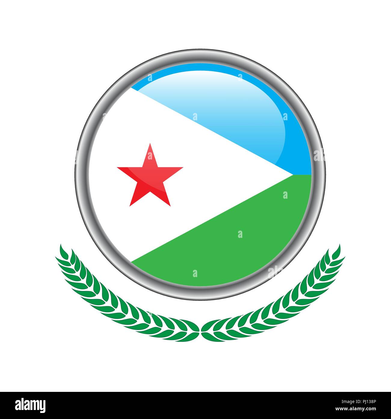 Djibouti flag button. Djibouti flag icon. Vector illustration of ...
