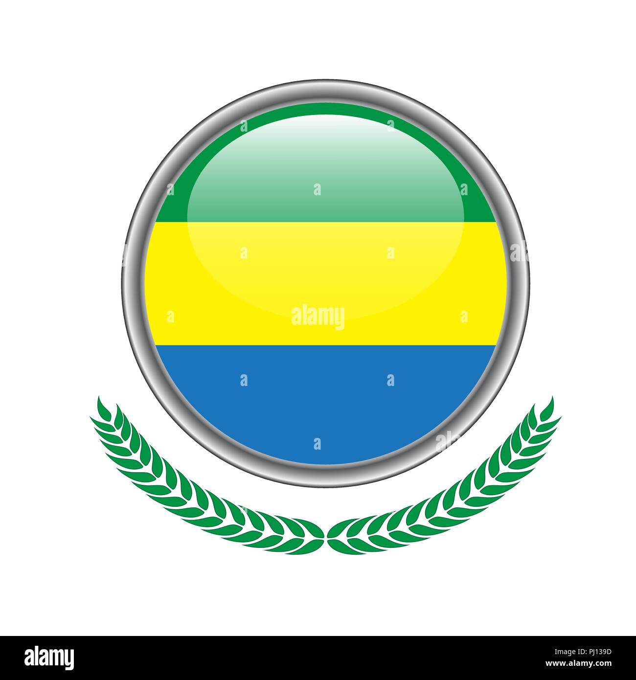 Gabon flag button. Gabon flag icon. Vector illustration of gabon flag ...