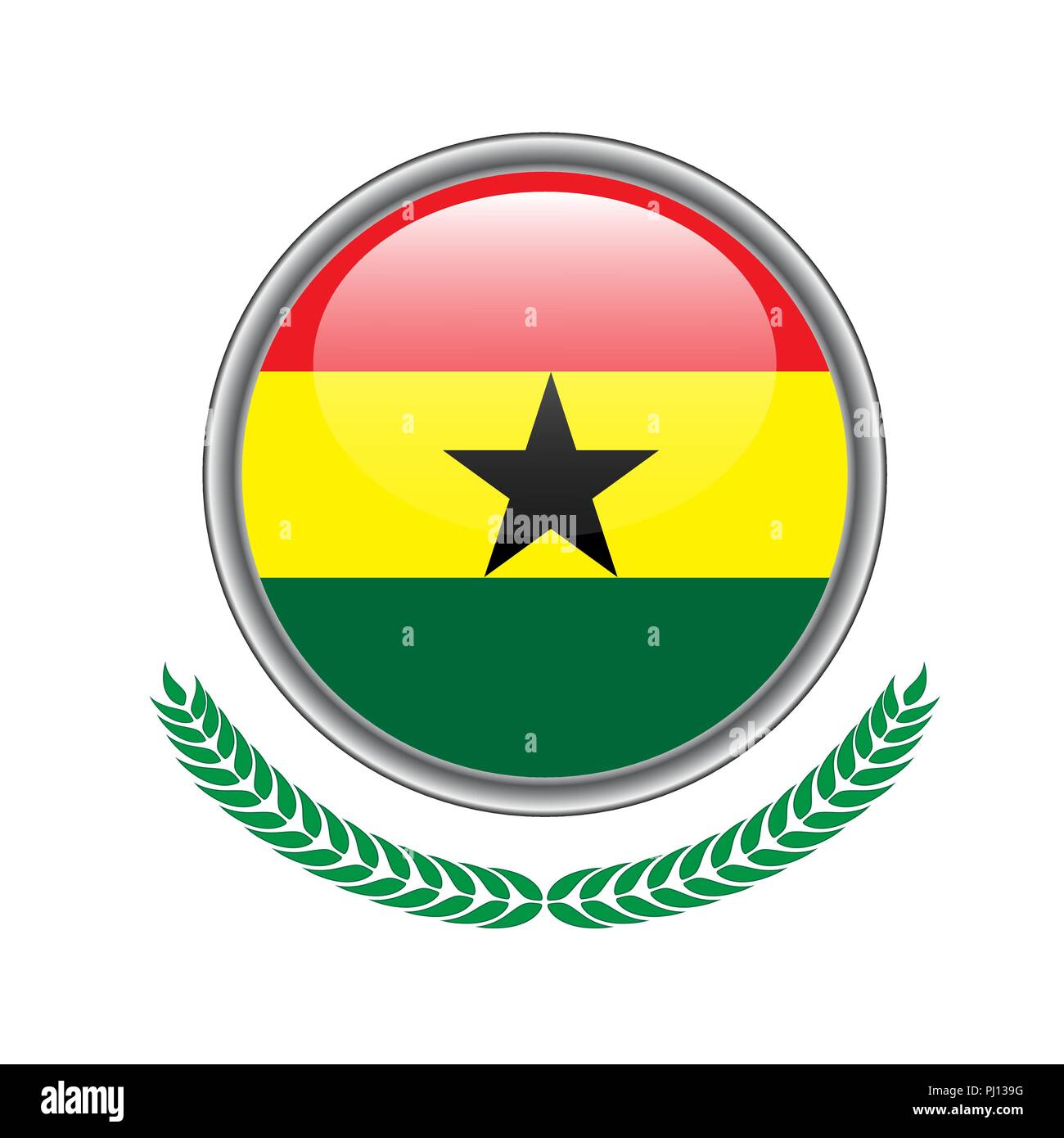 Ghana flag button. Ghana flag icon. Vector illustration of ghana flag ...