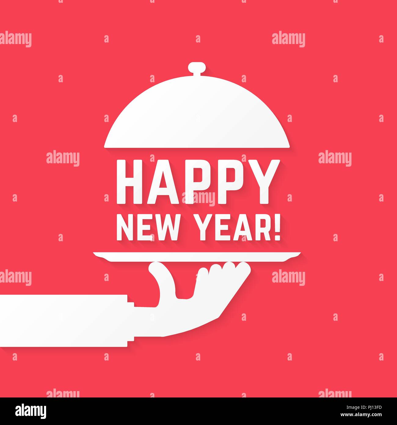 happy new year like serving hand Stock Vector Image & Art - Alamy