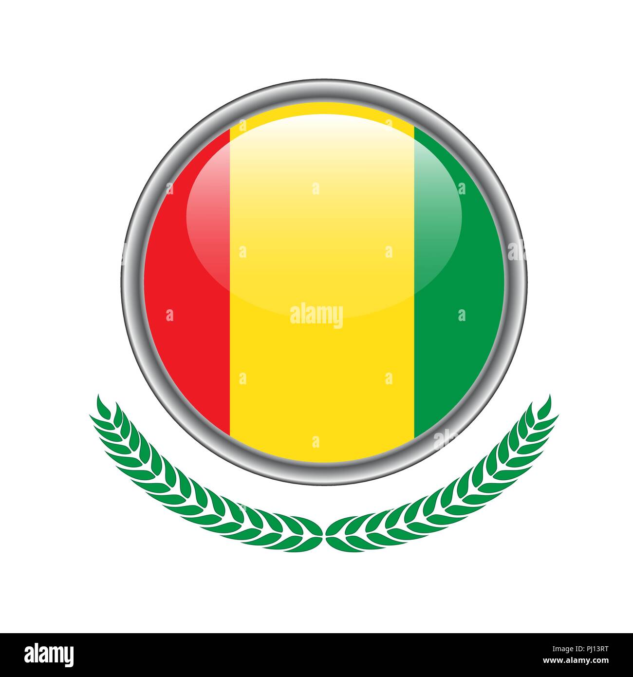 guinea flag button. guinea flag icon. Vector illustration of guinea ...