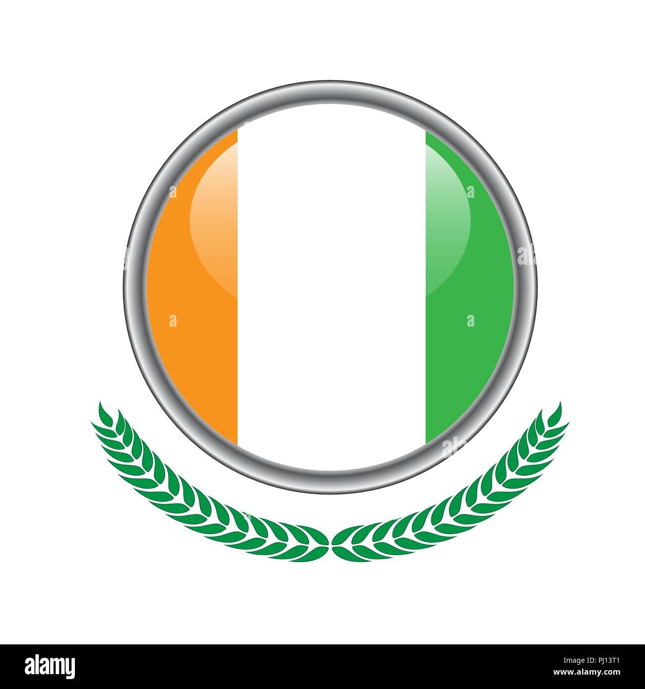 ivory-coast flag button. ivory-coast flag icon. Vector illustration of ...