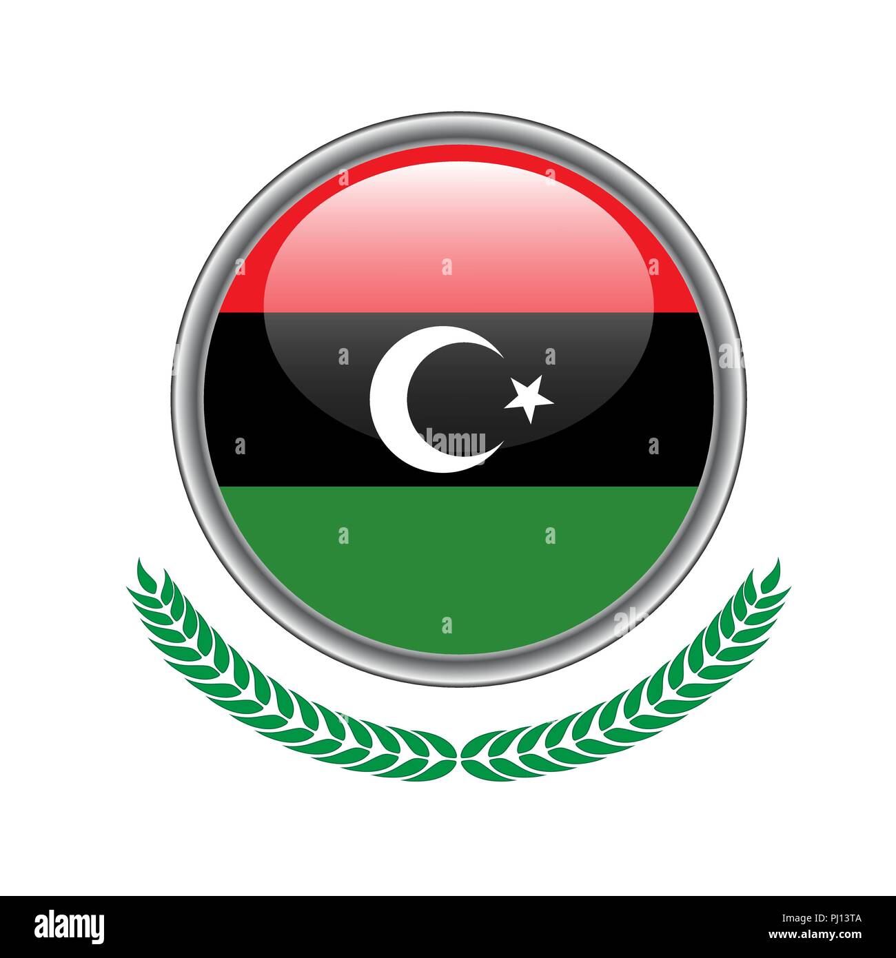 libya flag button. libya flag icon. Vector illustration of libya flag ...