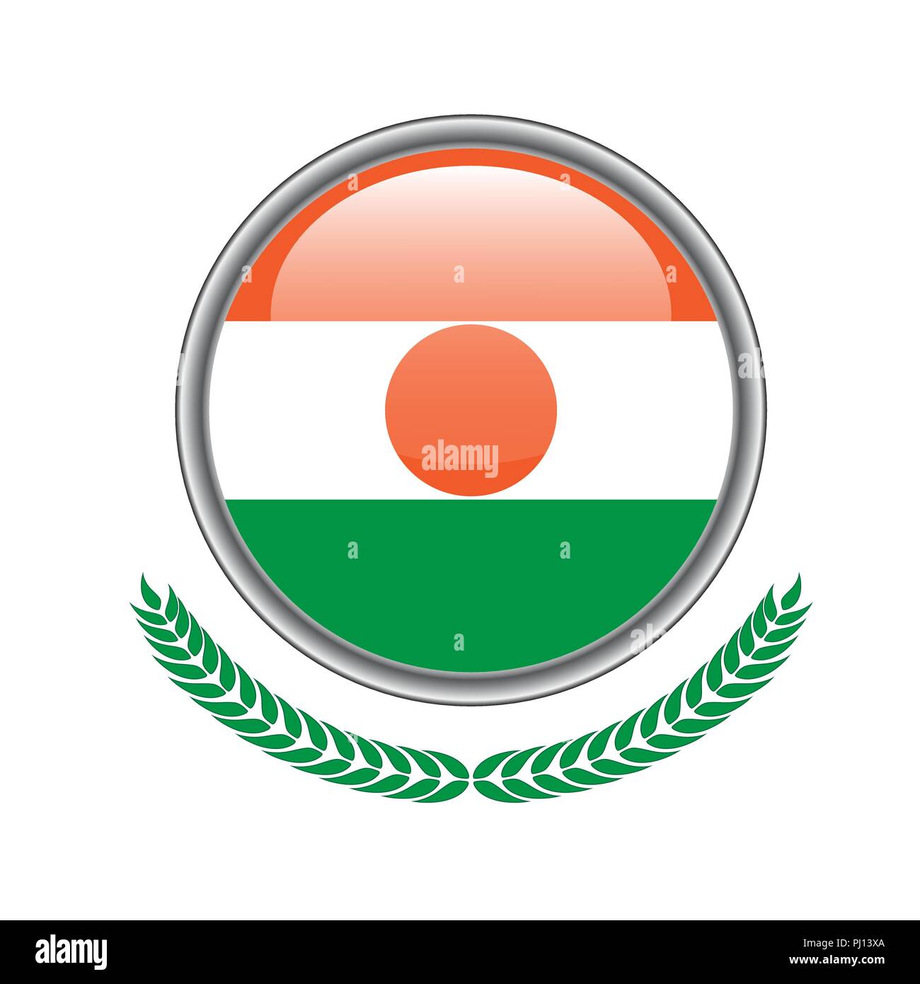 niger flag button. niger flag icon. Vector illustration of niger flag ...