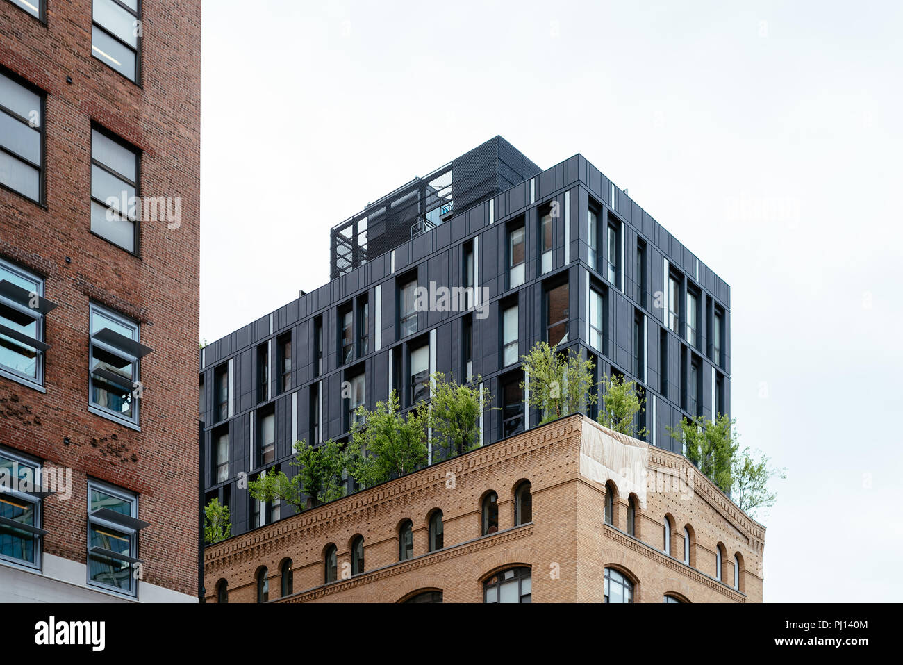 New York City, USA - June 22, 2018: Modern architecture residential ...