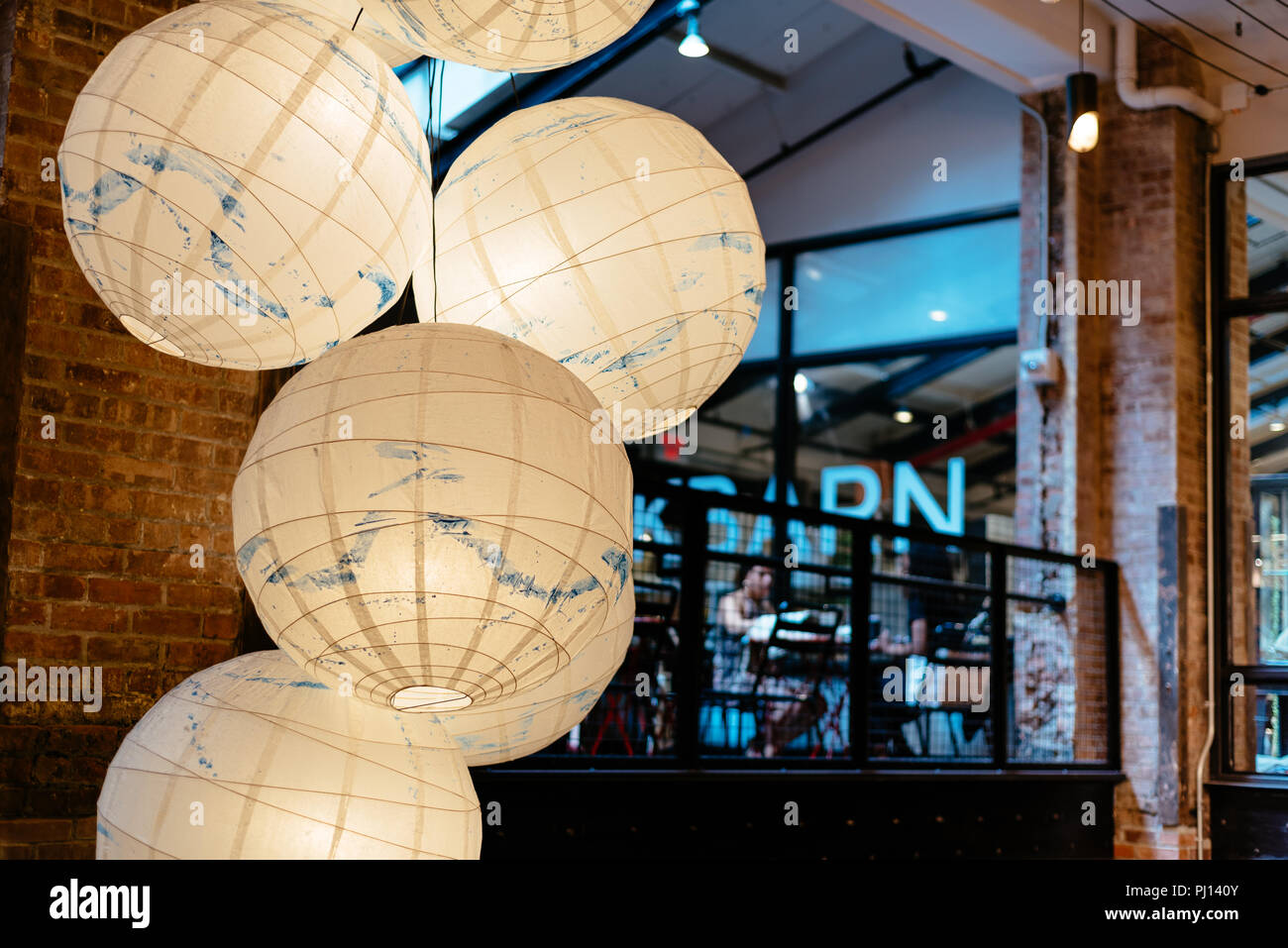 New York City, USA - June 22, 2018: Interior view of Chelsea Market in ...
