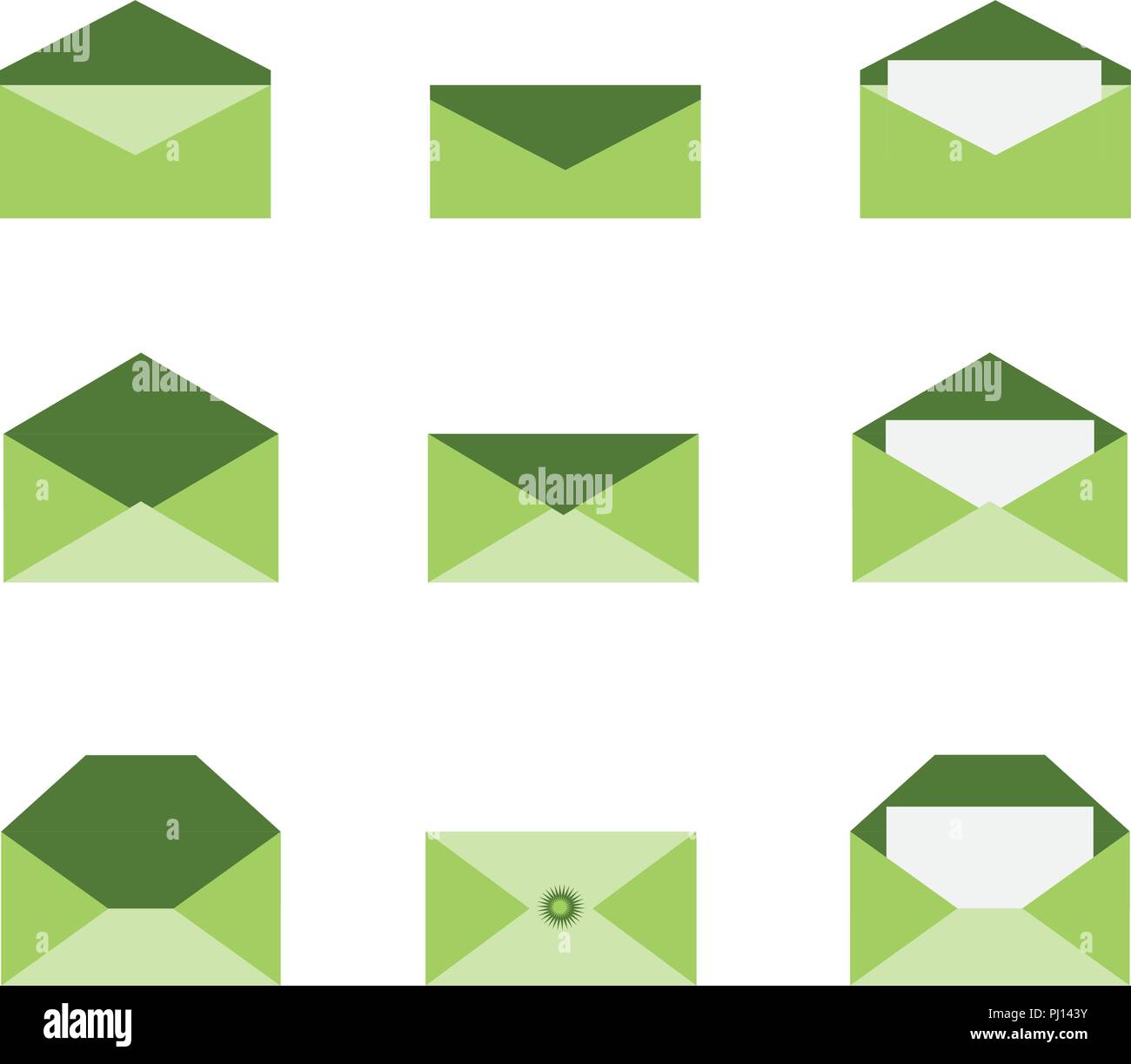 Set of envelope of letter on the white background, Concept vector of ...