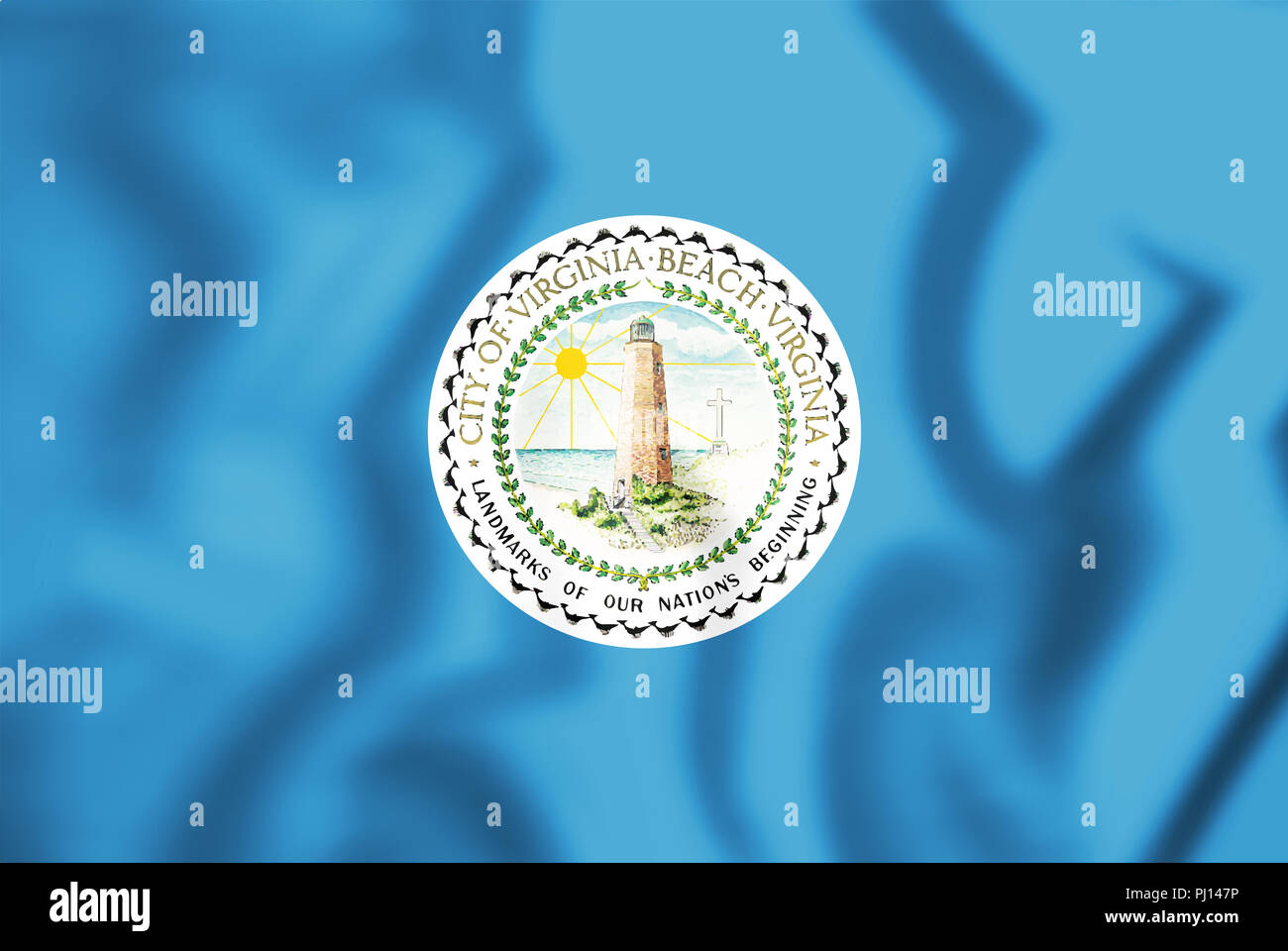 3D Flag of Virginia Beach (Virginia), USA. 3D Illustration Stock Photo ...