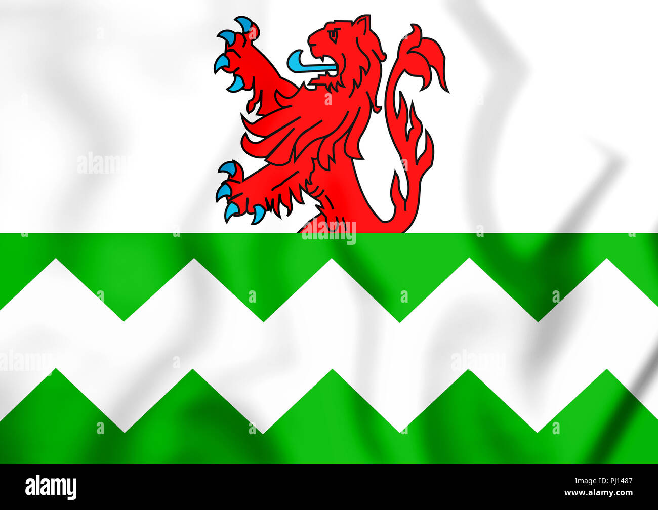 3D Flag of Westland (South Holland), Netherlands. 3D Illustration Stock ...