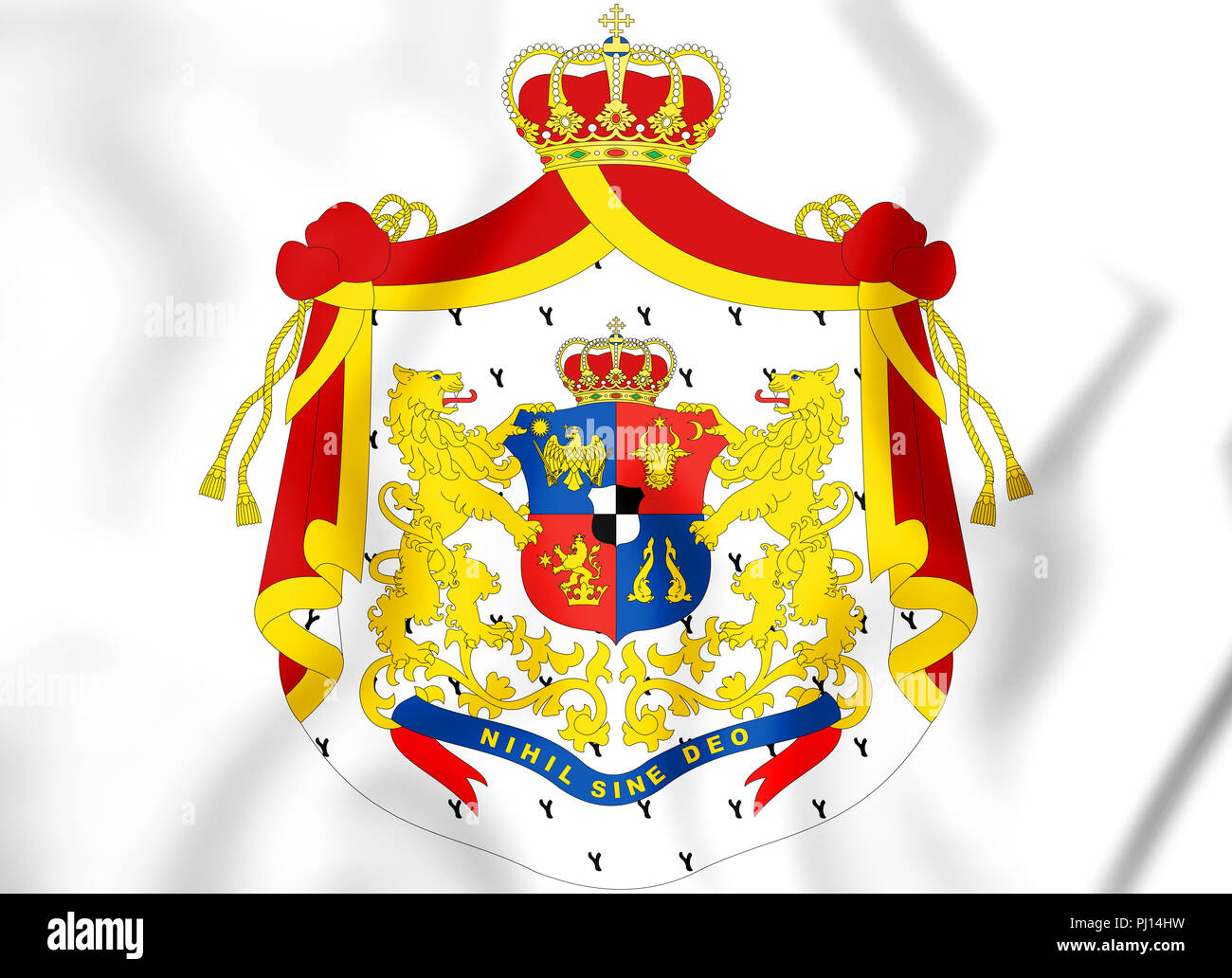 Principality of Romania (1872-1881) coat of arms. 3D Illustration Stock ...