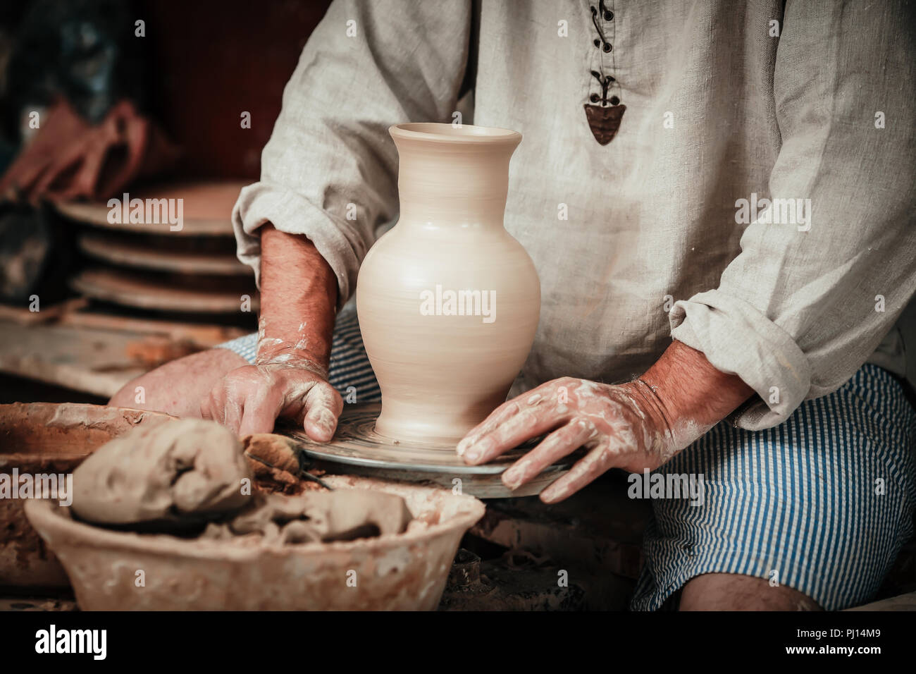 handicraft production of clay products Stock Photo - Alamy