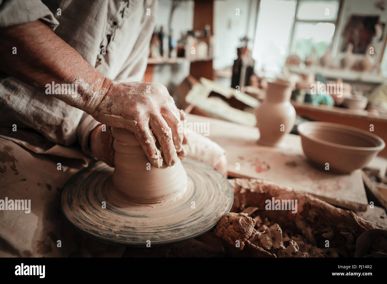 handicraft production of clay products Stock Photo - Alamy