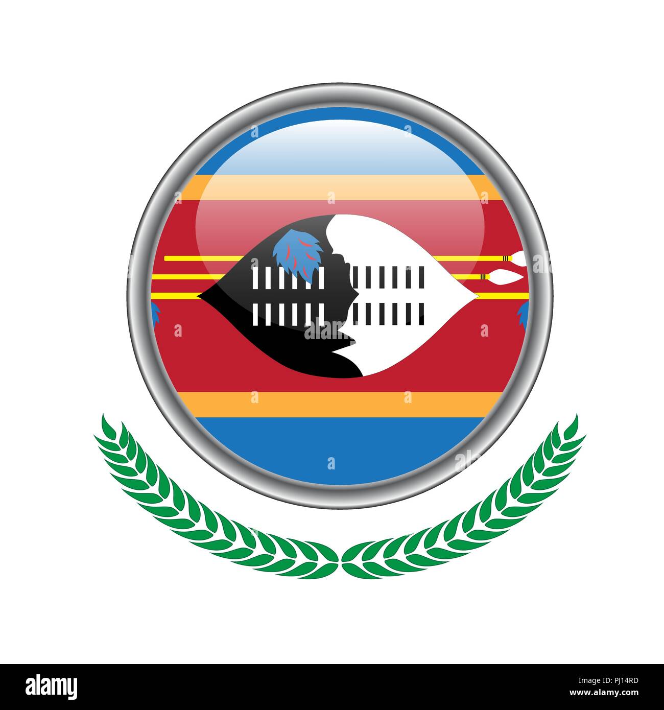 Swaziland flag button. Swaziland flag icon. Vector illustration of ...