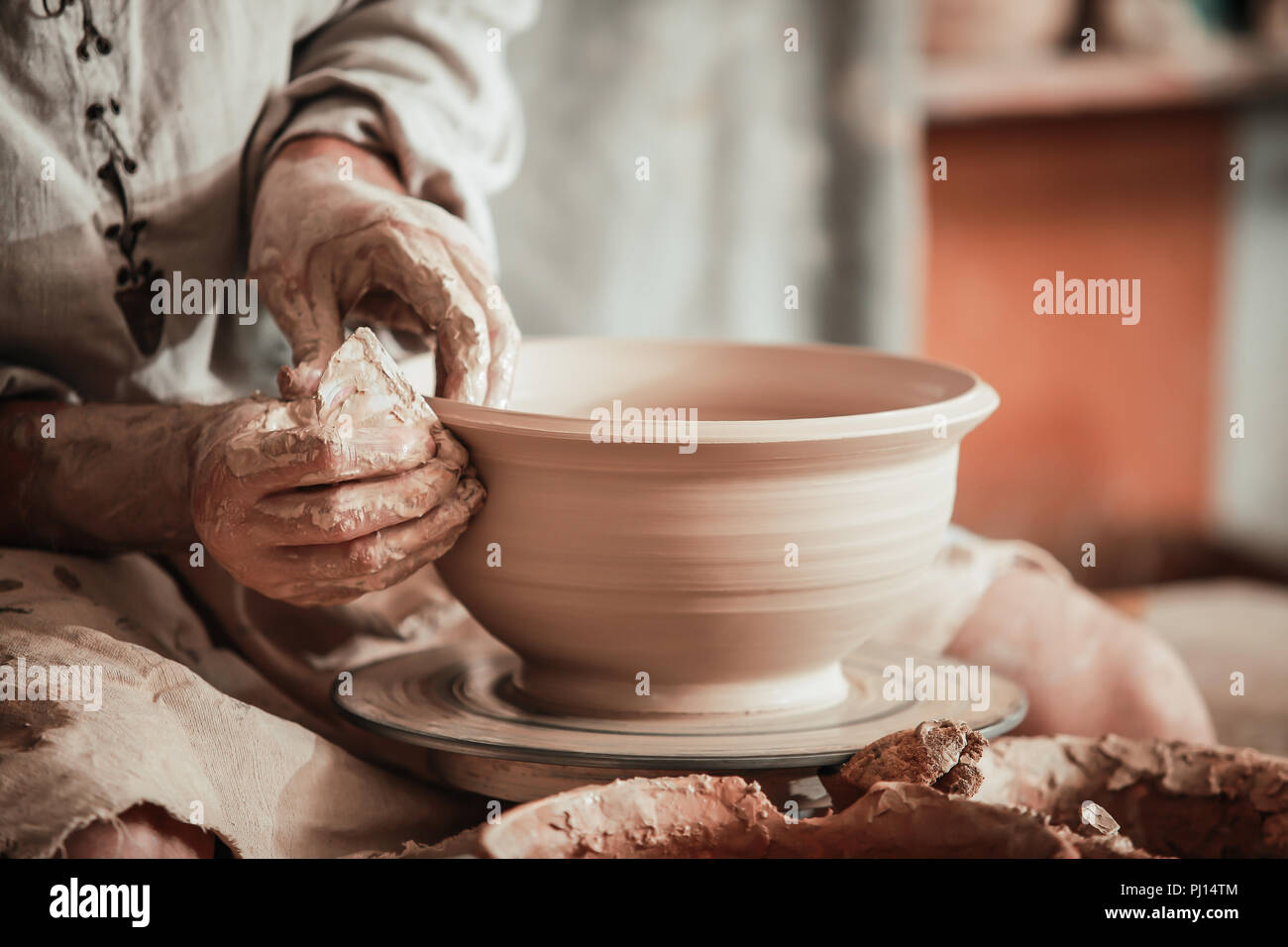 handicraft production of clay products Stock Photo - Alamy