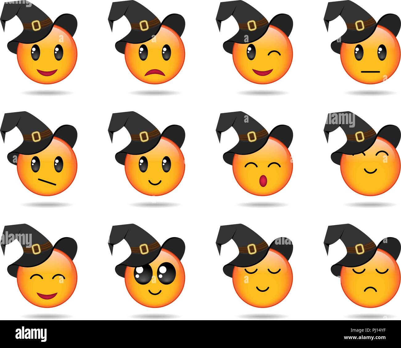 Set of halloween emoticons Stock Vector Image & Art - Alamy