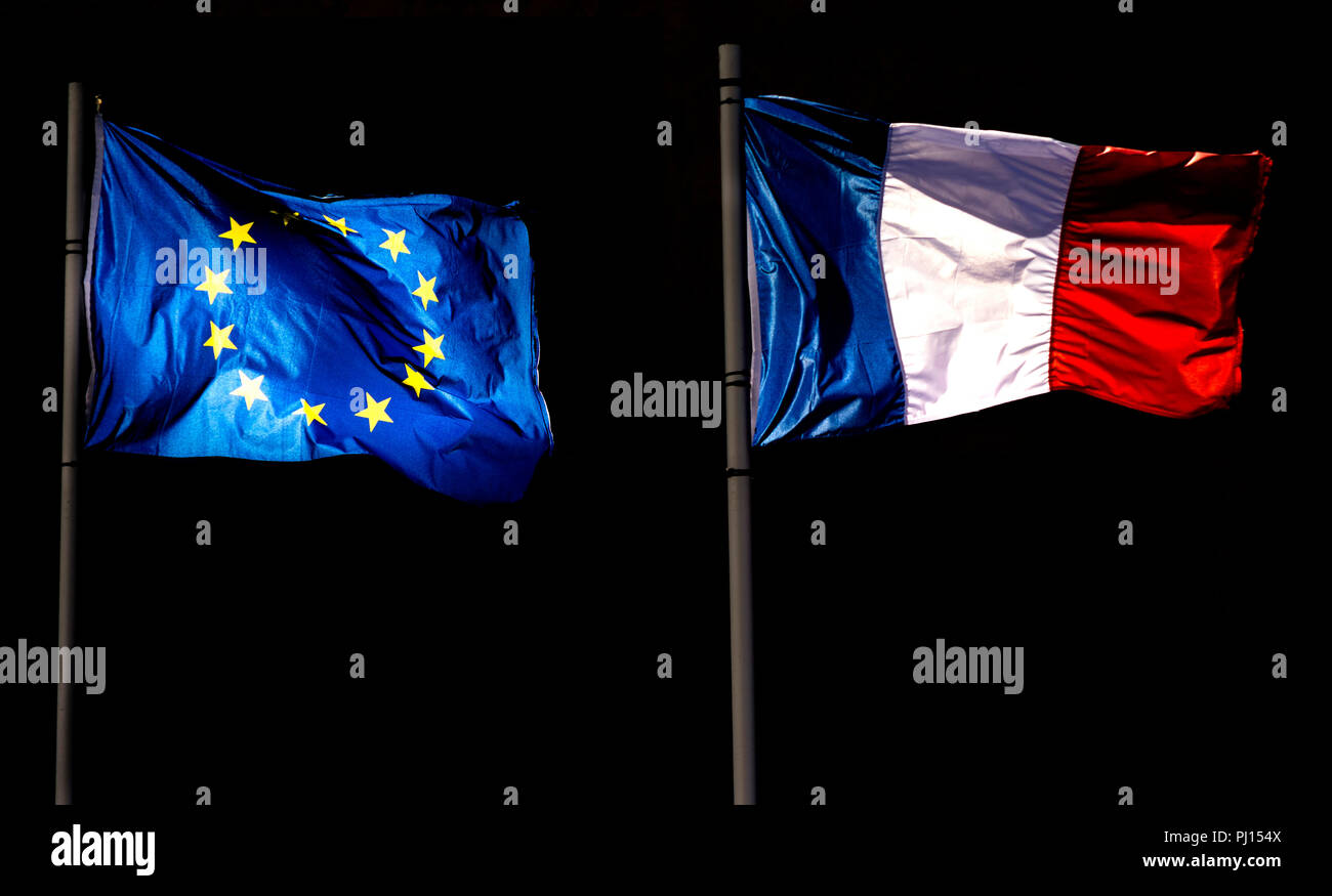 French and european flags Stock Photo - Alamy