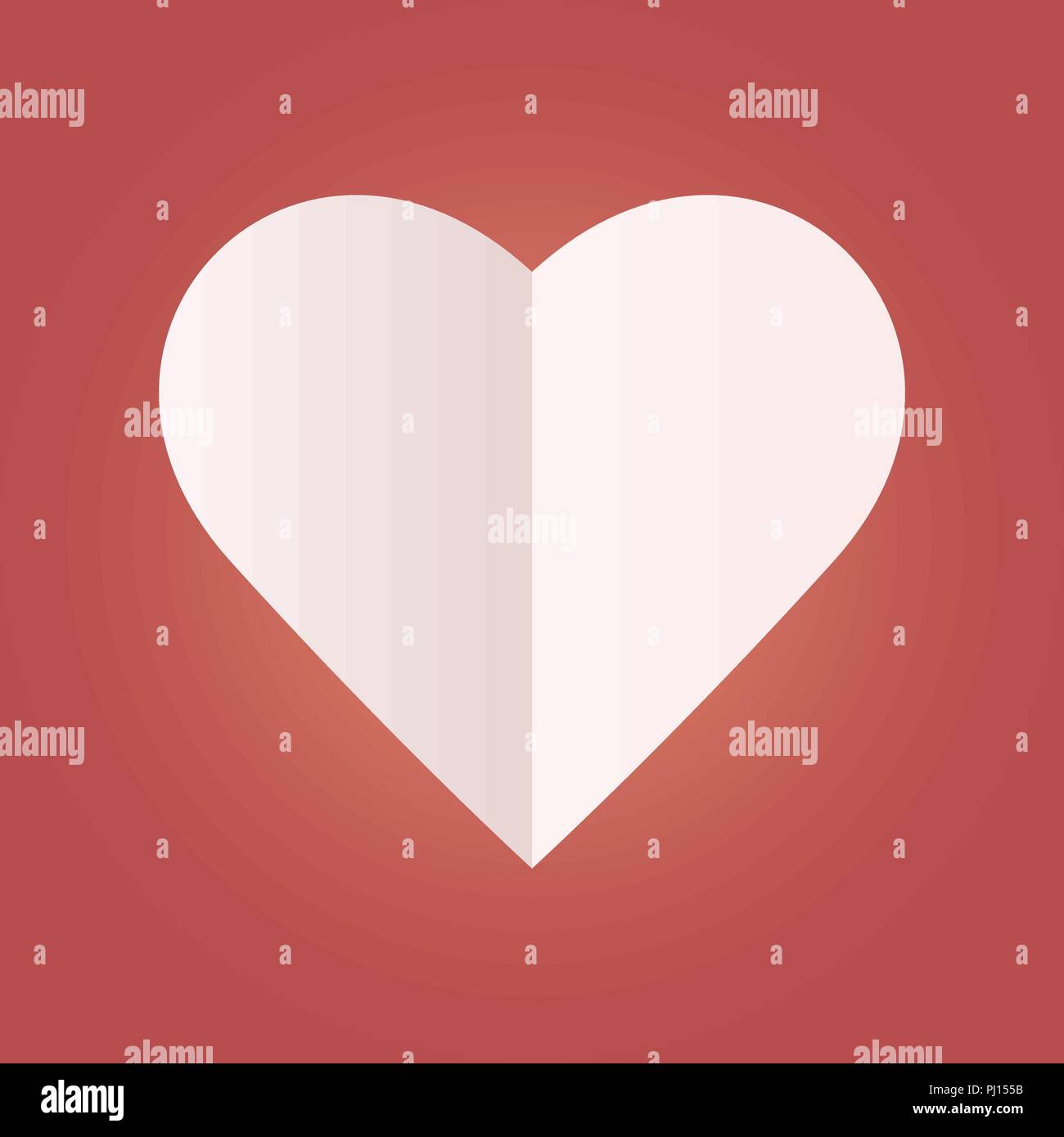 Background by hearts vector icon, Frame of white heart on the red ...