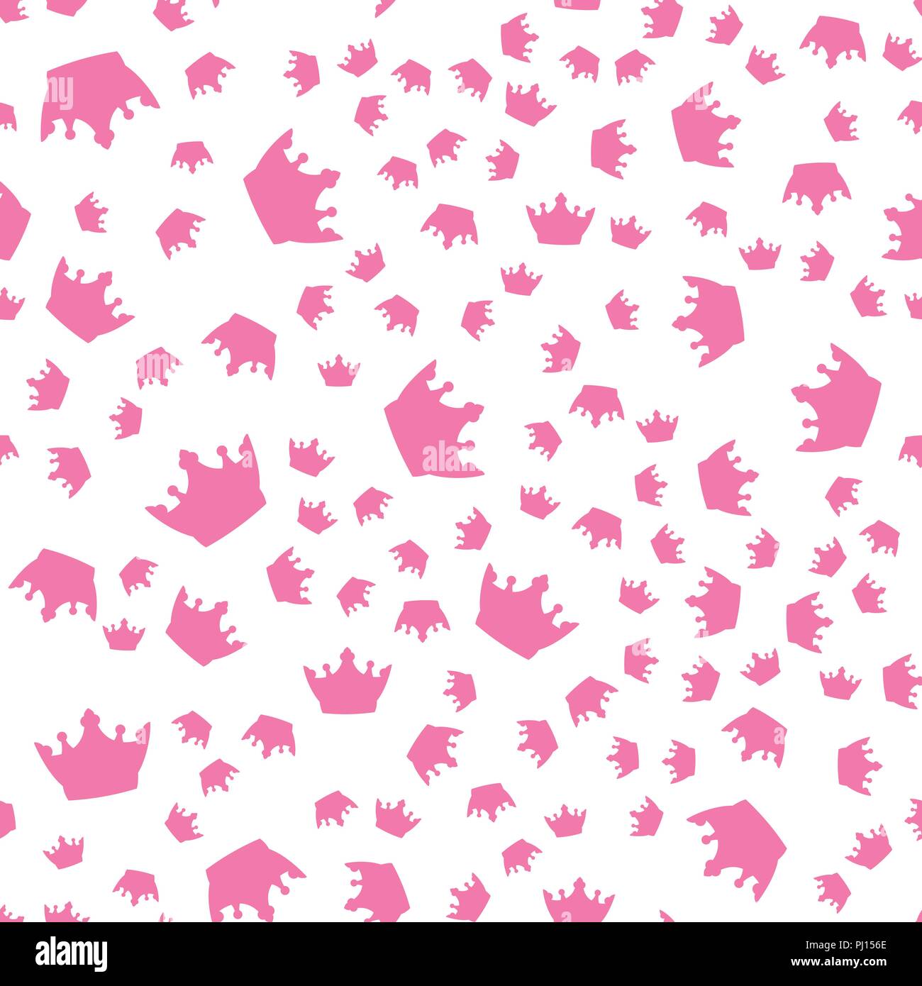 Vector illustration. Seamless pattern. Pink silhouettes of crowns on a ...