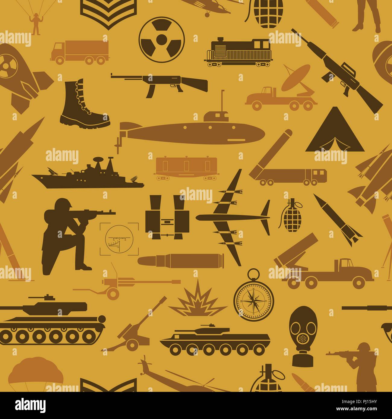 Military background. Seamless pattern. Military elements, armored ...