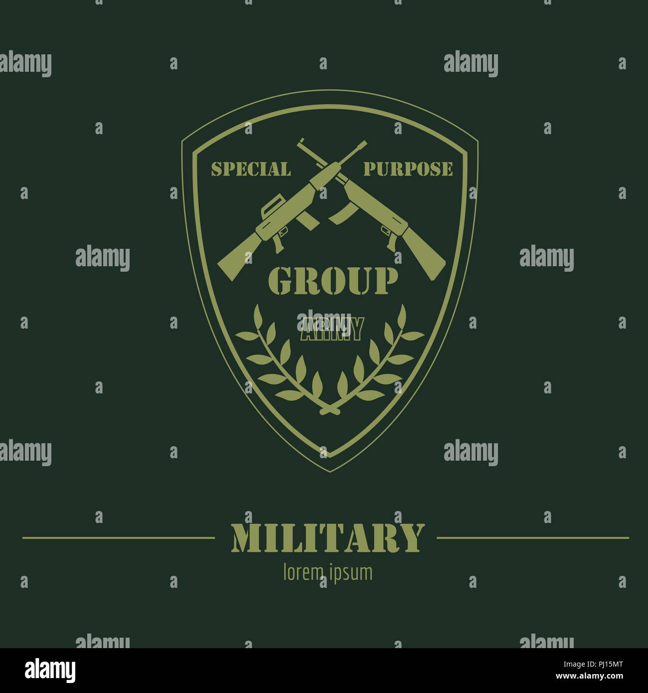 Military and armored vehicles logos and badges. Graphic template ...