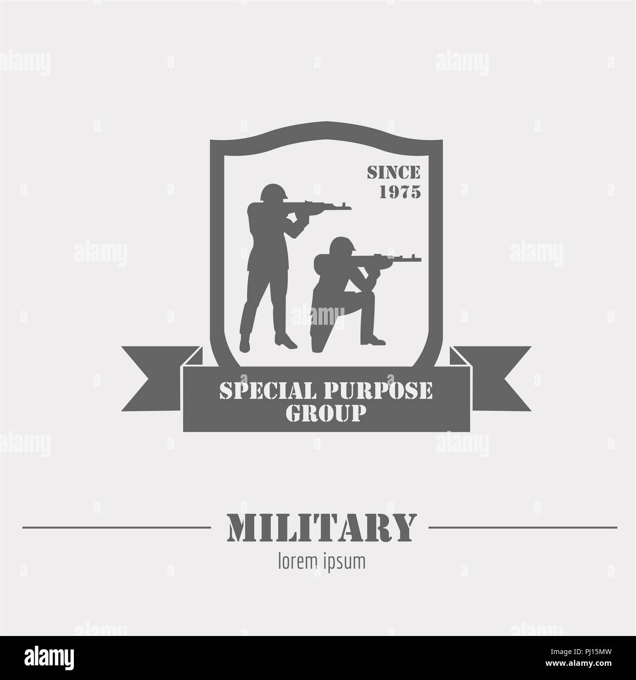 Military and armored vehicles logos and badges. Graphic template ...