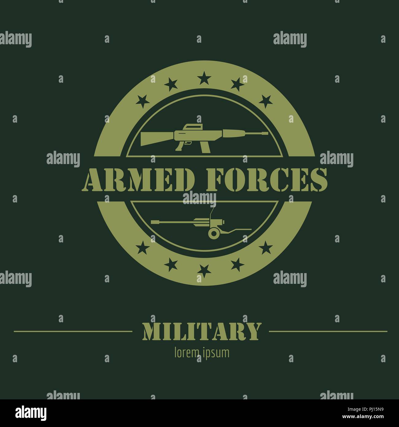 Military and armored vehicles logos and badges. Graphic template ...