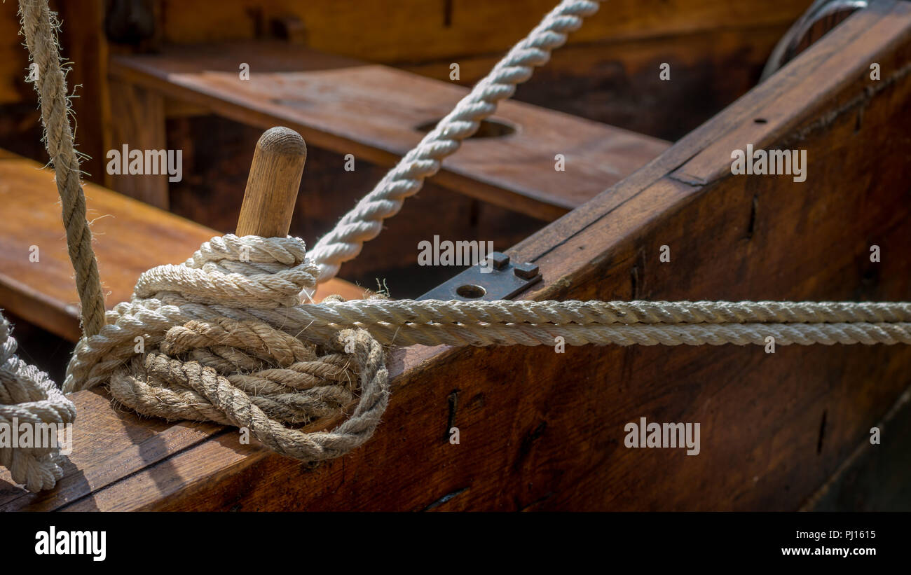 Sailboat rigging details Stock Photo - Alamy