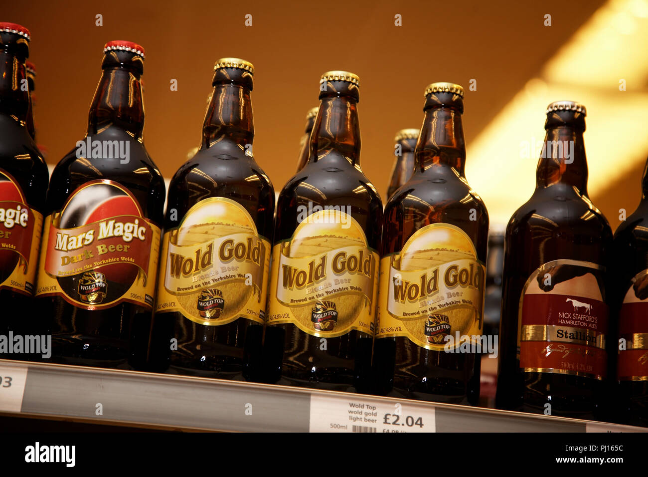 Selection of drinks available in Waitrose stores. Products on display ...